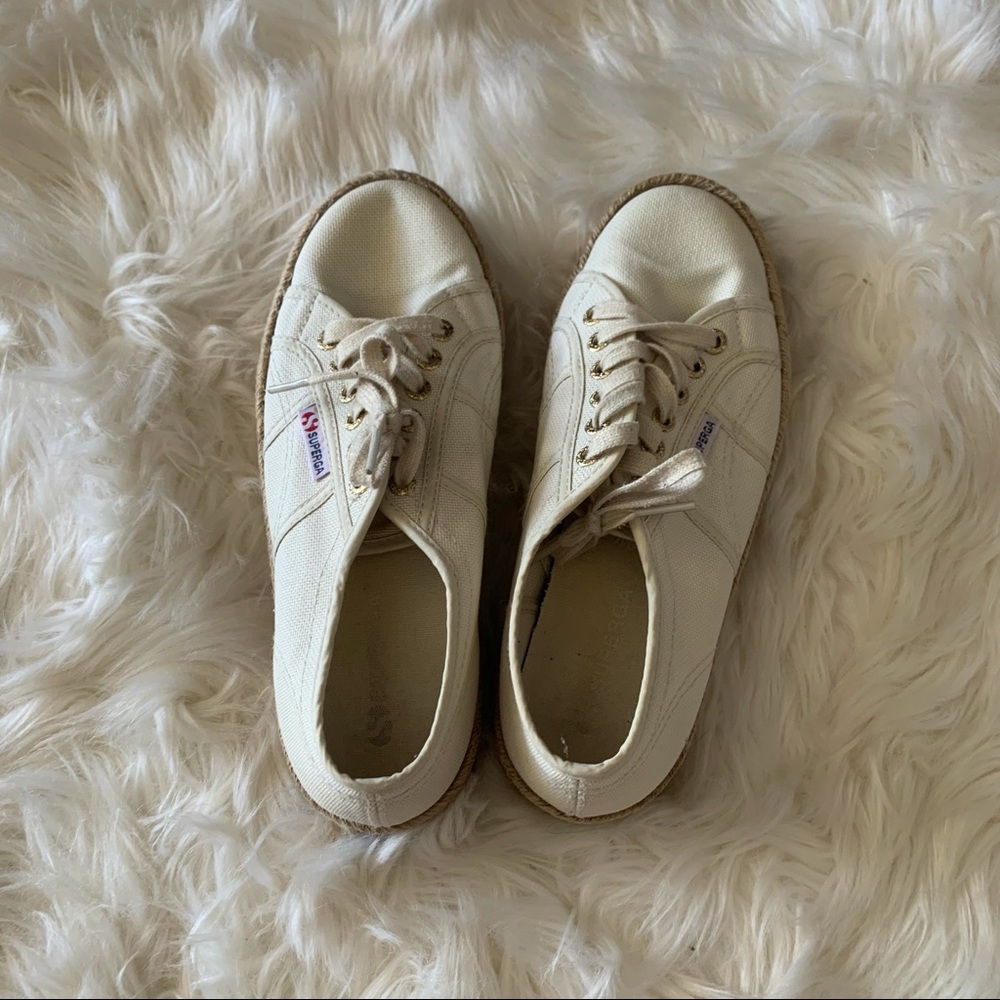 Superga Raffia Platform Sneakers - Gem